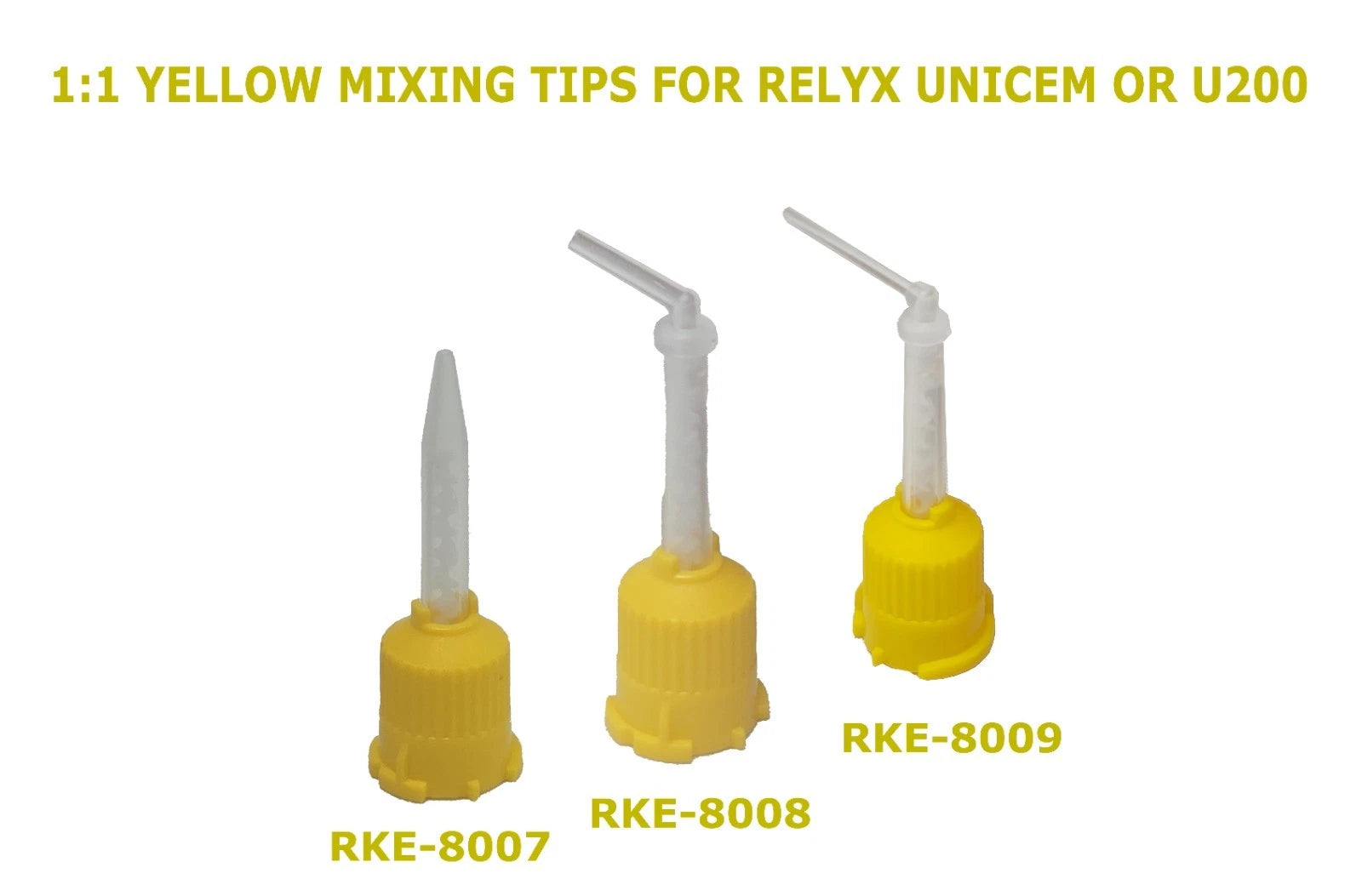 REDLAND Dental Yellow Short Mixing Tips for RelyX cement 1:1 50/pk 3M ...